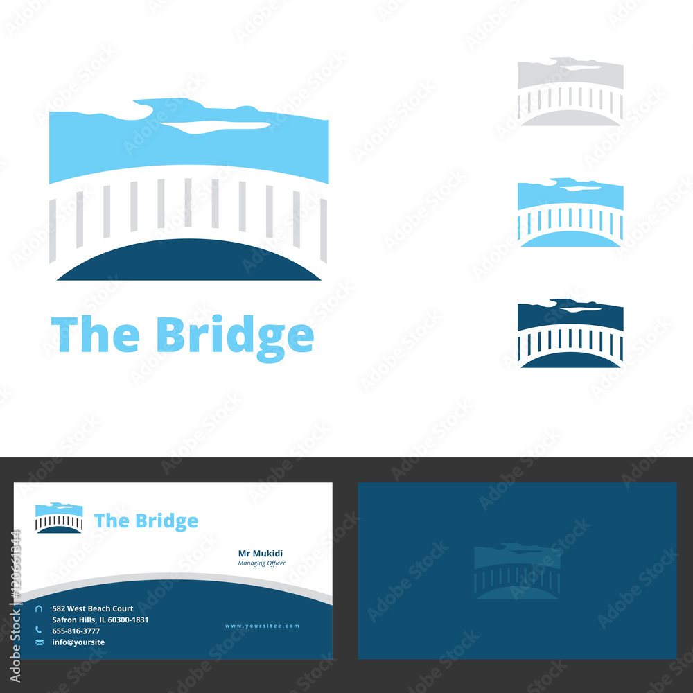 bridge logo template plus business card Stock Vector | Adobe Stock
