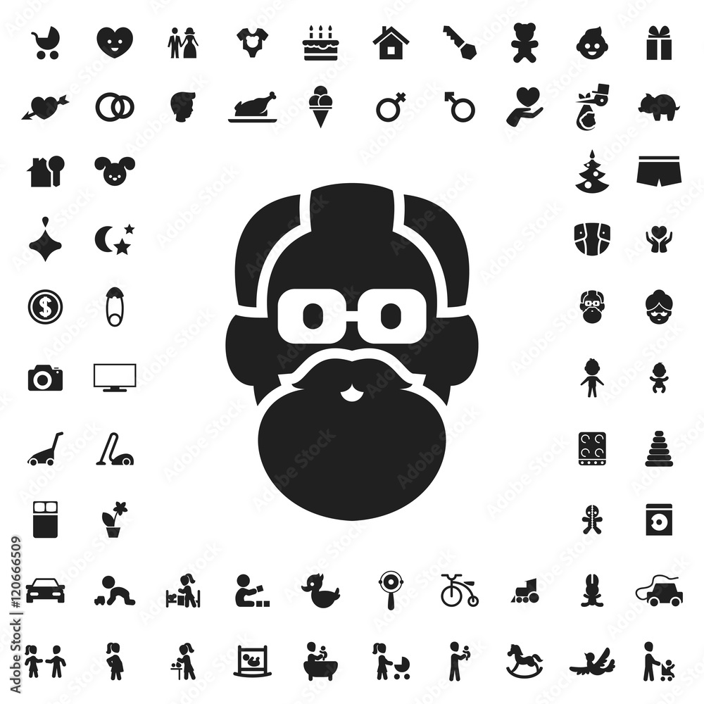 Old man face icon illustration Stock Vector | Adobe Stock