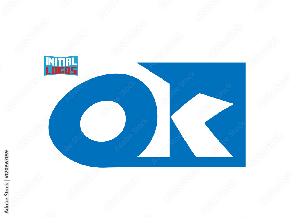 OK Initial Logo for your startup venture.vector illustrator Stock ...