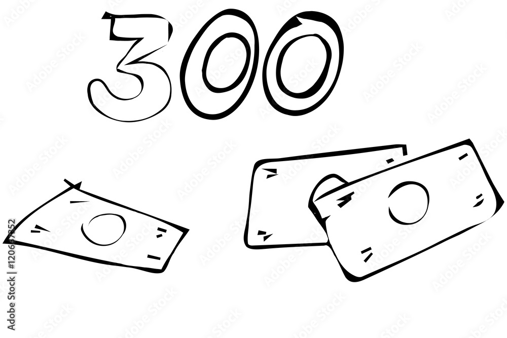 vector sketch of money in paper notes Stock Vector | Adobe Stock