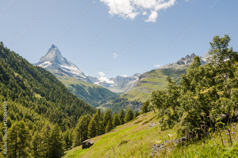 Zermatt, Dorf, Findeln, Weiler, Sunnegga, Wallis, Alpen, Schweizer ...