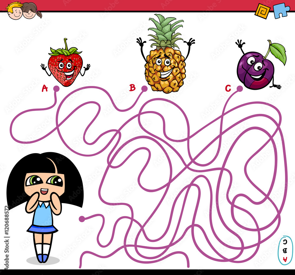 path maze educational activity Stock Vector | Adobe Stock