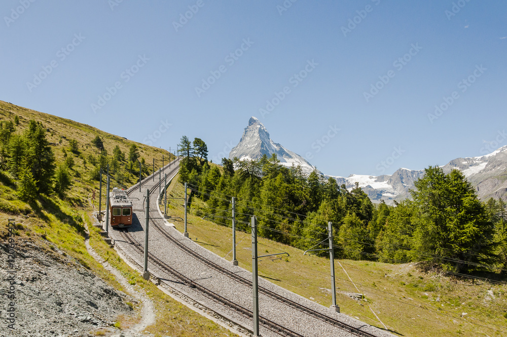 Zermatt, Dorf, Alpen, Wallis, Gornergrat, Bergbahn, Schweizer Berge ...