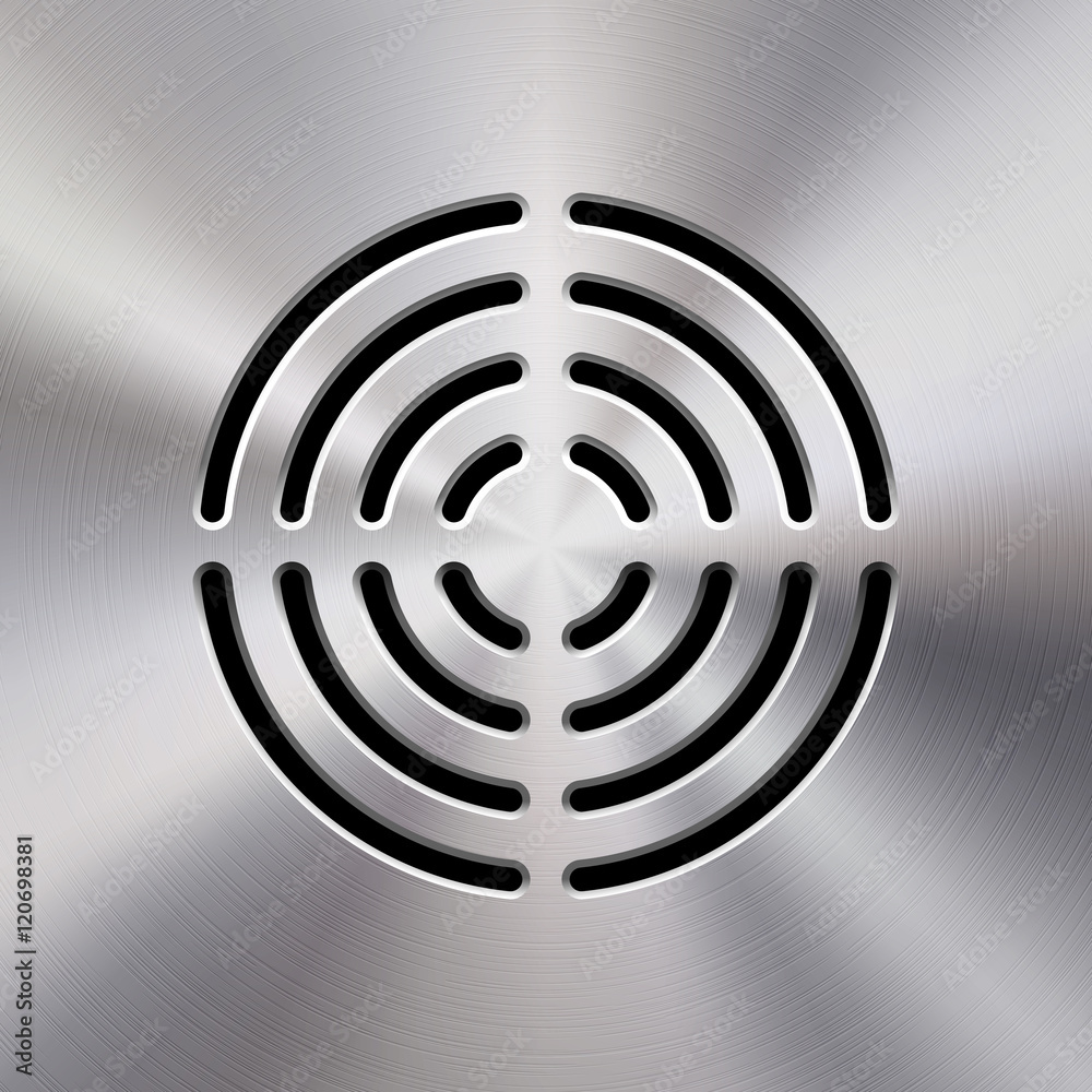 Audio speaker template, dynamic with perforated grill pattern and ...