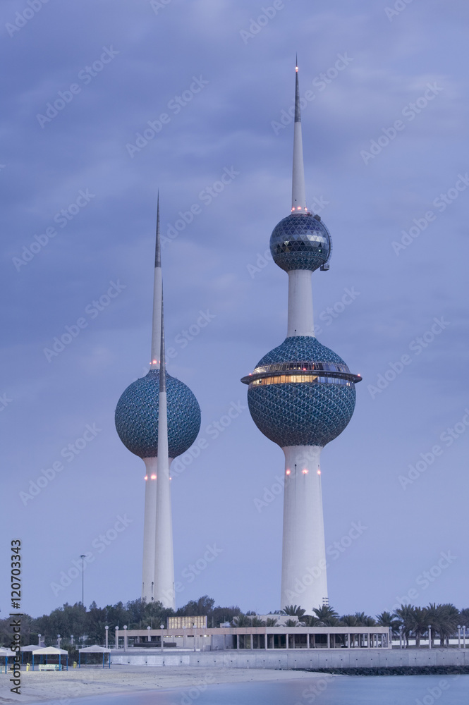 Kuwait, Kuwait City, Kuwait Towers Symbol of Kuwait Stock Photo | Adobe ...