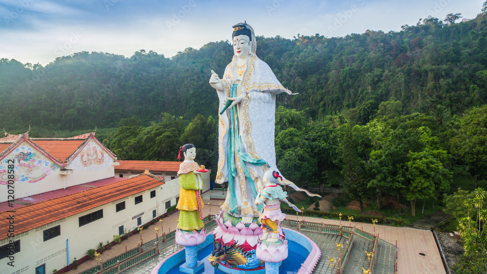 Quan Yin the Chinese goddess of mercy and compassion. the statue of ...