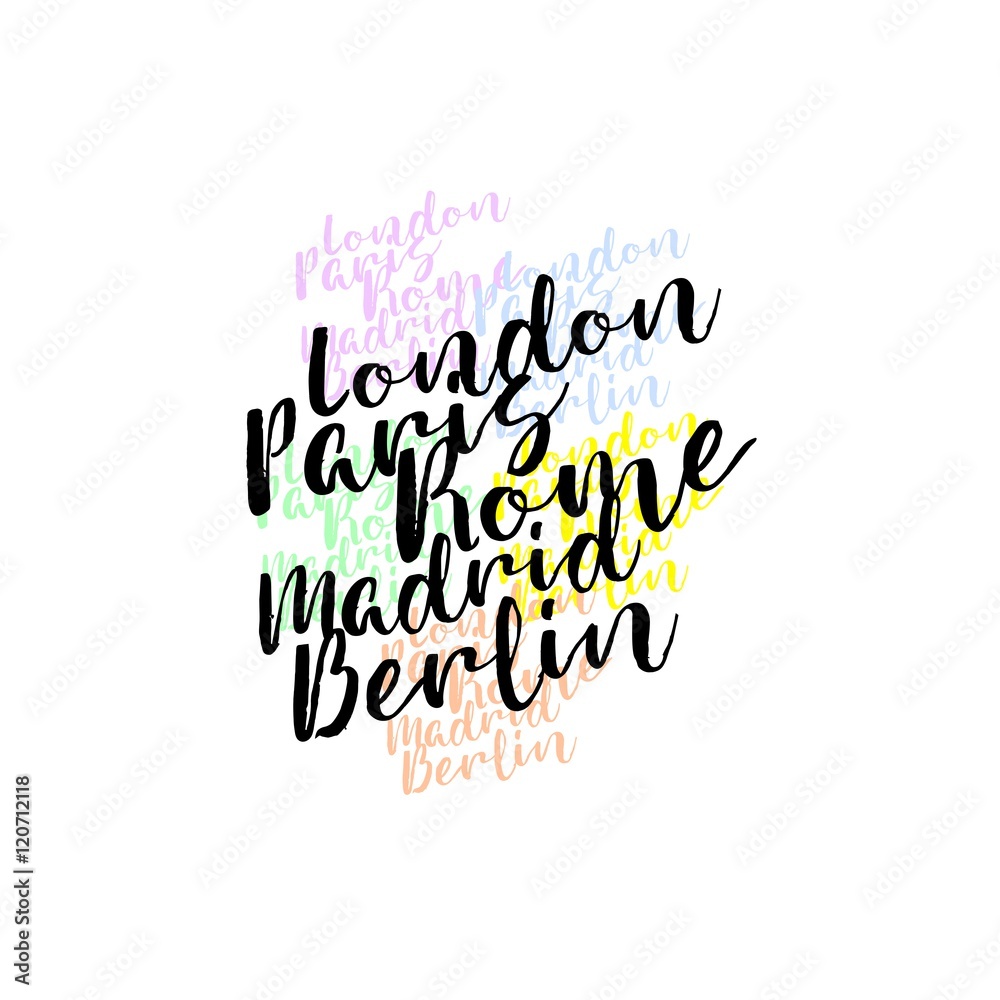 Collection of european capitals London, Paris, Rome, Madrid, Berlin ...