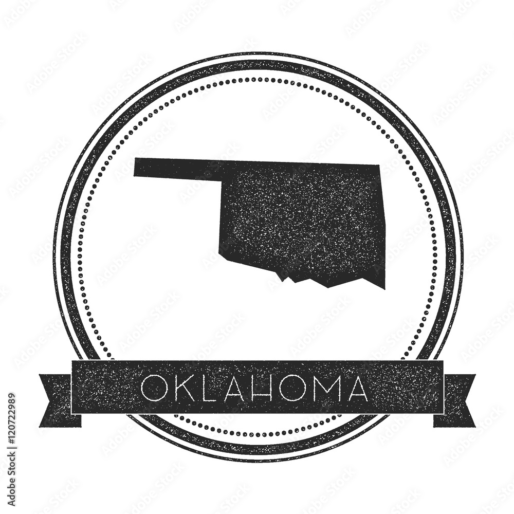 Oklahoma vector map stamp. Retro distressed insignia with US state map ...