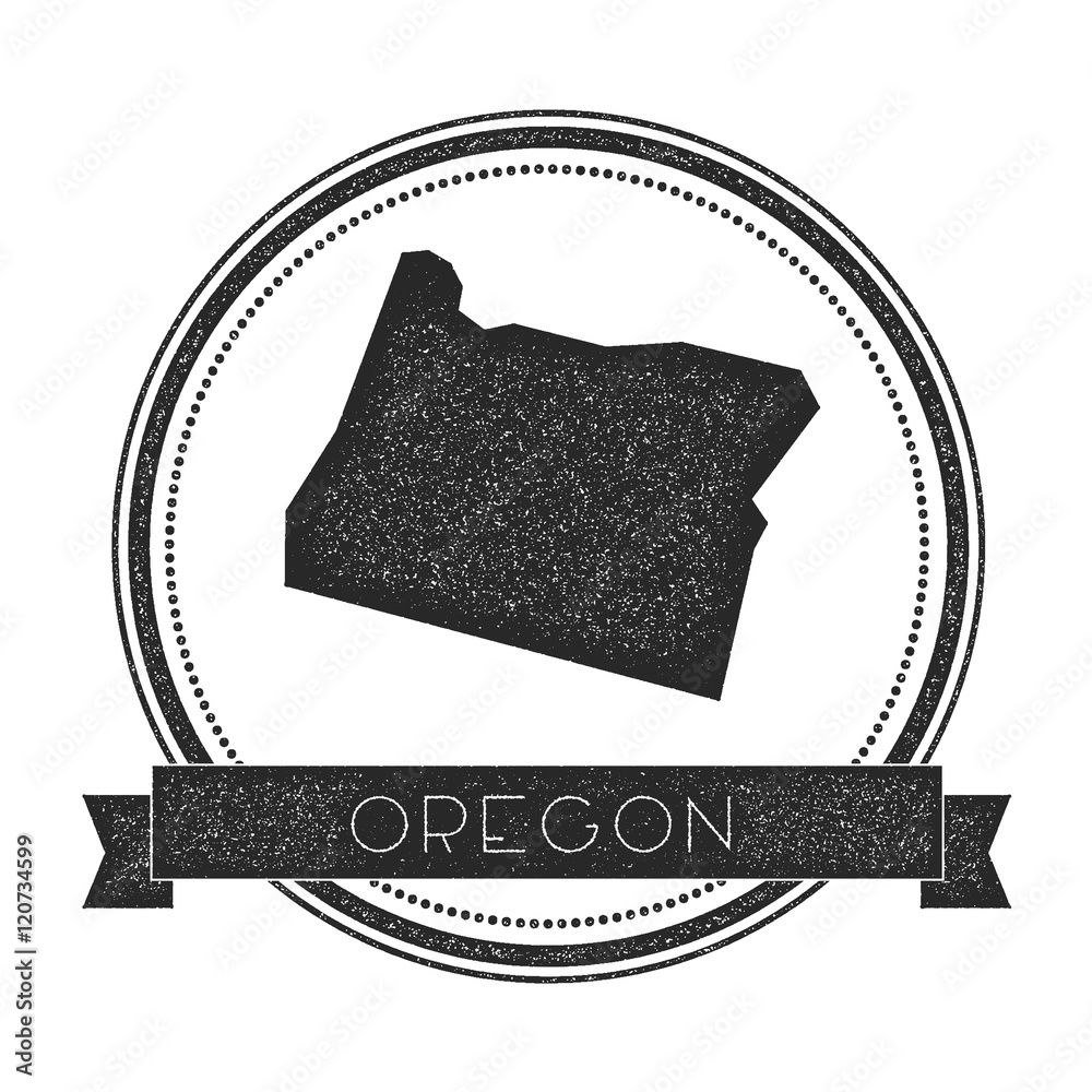 Oregon vector map stamp. Retro distressed insignia with US state map ...