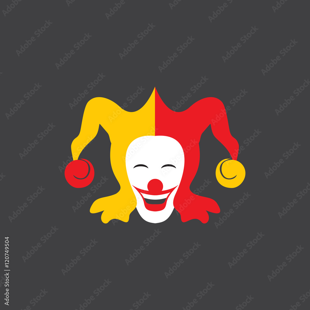 Smiling Joker Logo Vector Icon Stock Vector | Adobe Stock