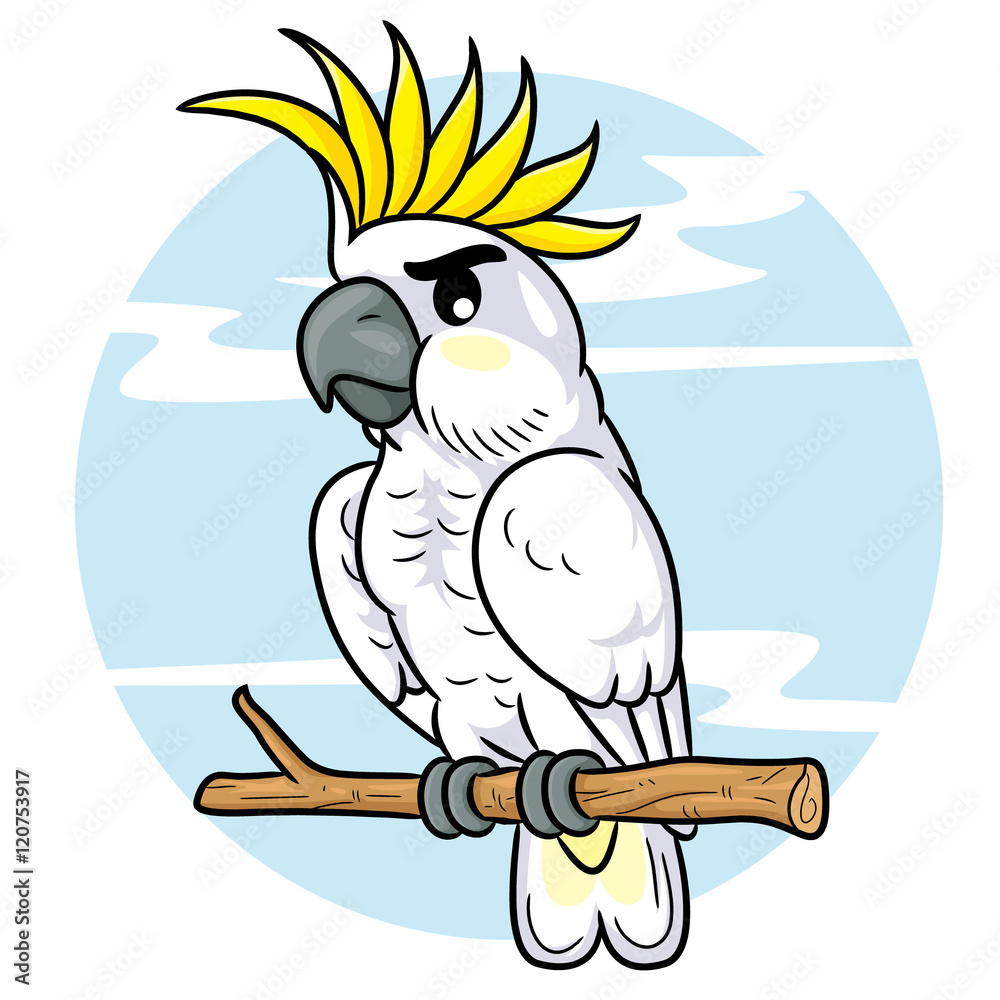 Cockatoo Cartoon Illustration of cute cartoon cockatoo. Stock Vector ...
