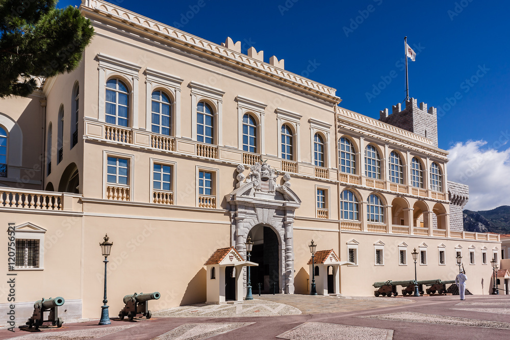 Monaco Prince's Palace - official residence of Prince of Monaco. Stock ...