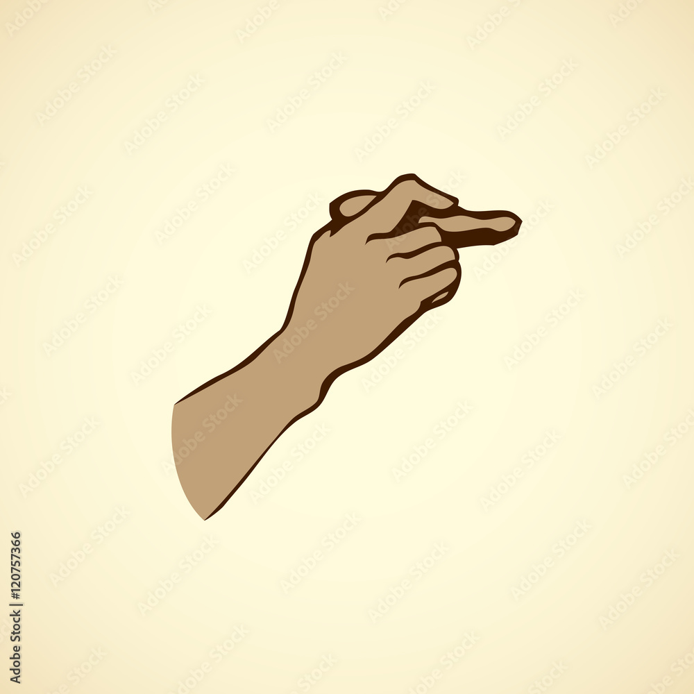 Hand holding a stone. Vector drawing Stock Vector | Adobe Stock