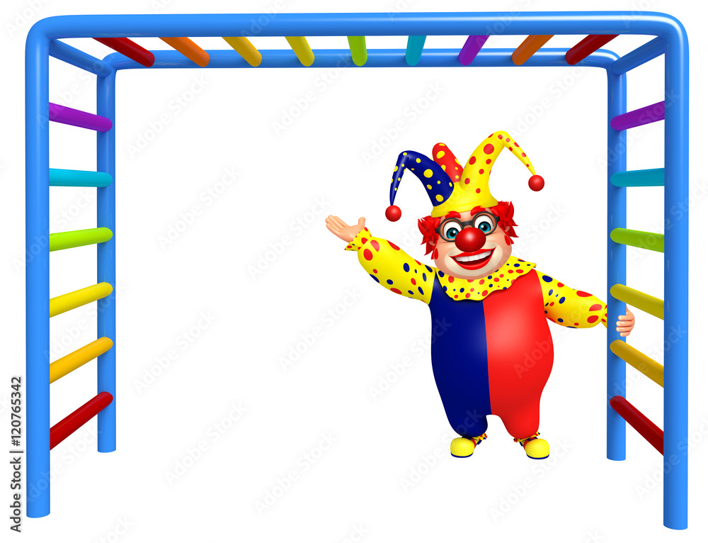 Clown with Climbing Stock Illustration | Adobe Stock