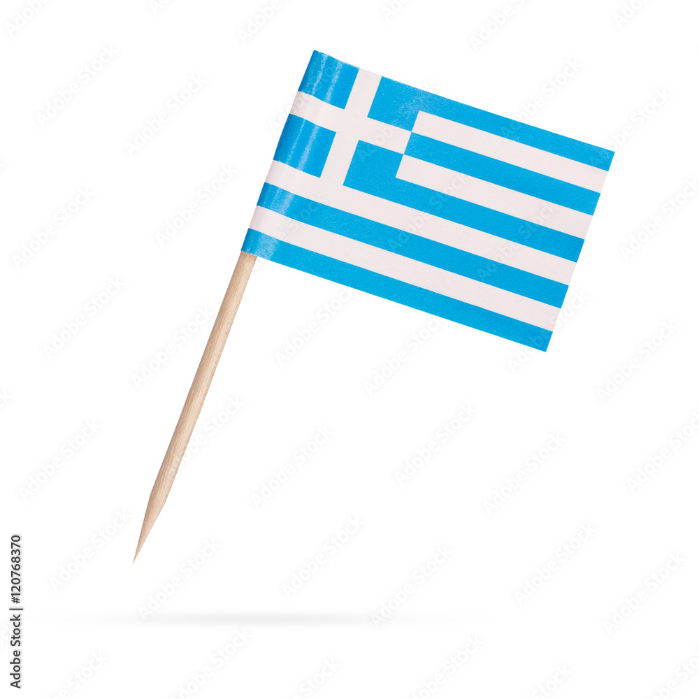 Miniature Flag Greece. Isolated on white background Stock Photo | Adobe ...