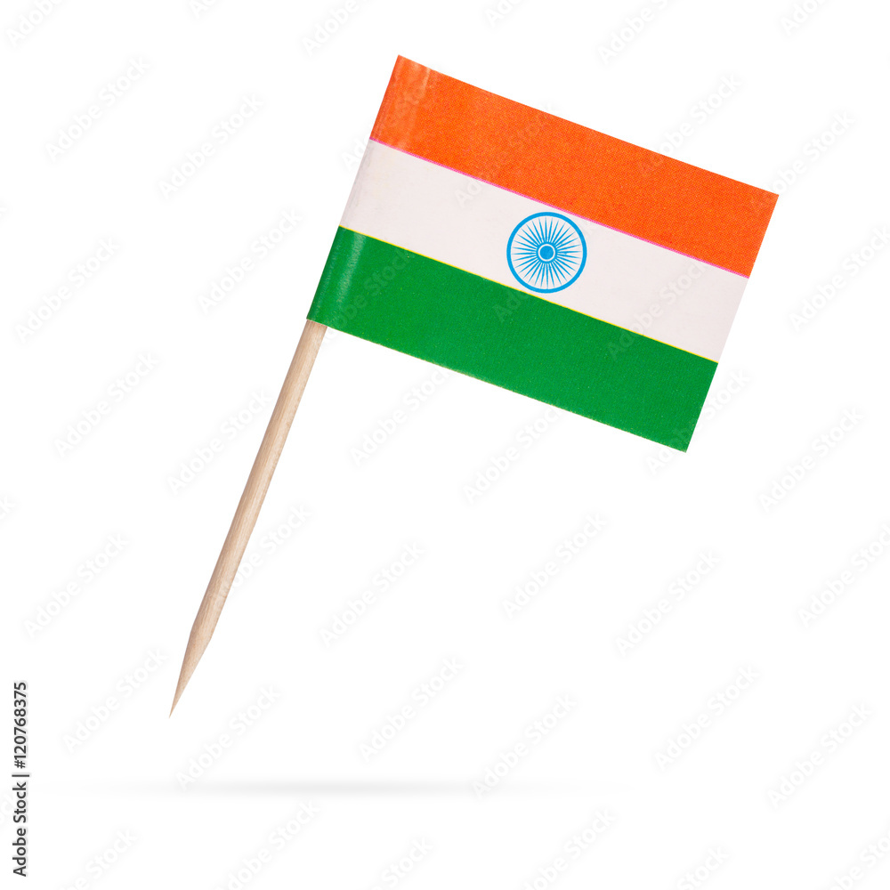 Miniature Flag India. Isolated on white background Stock Photo | Adobe ...