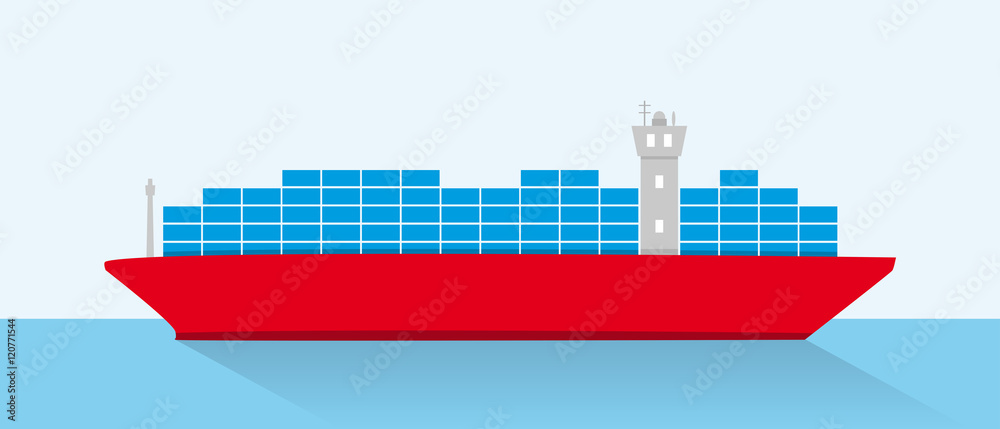 Containerschiff - Infografik Stock Vector | Adobe Stock