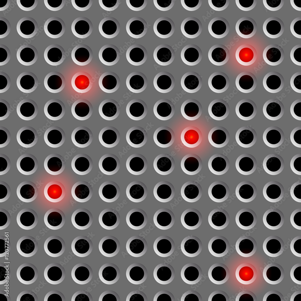 Black abstract technology background with seamless circle perforated ...