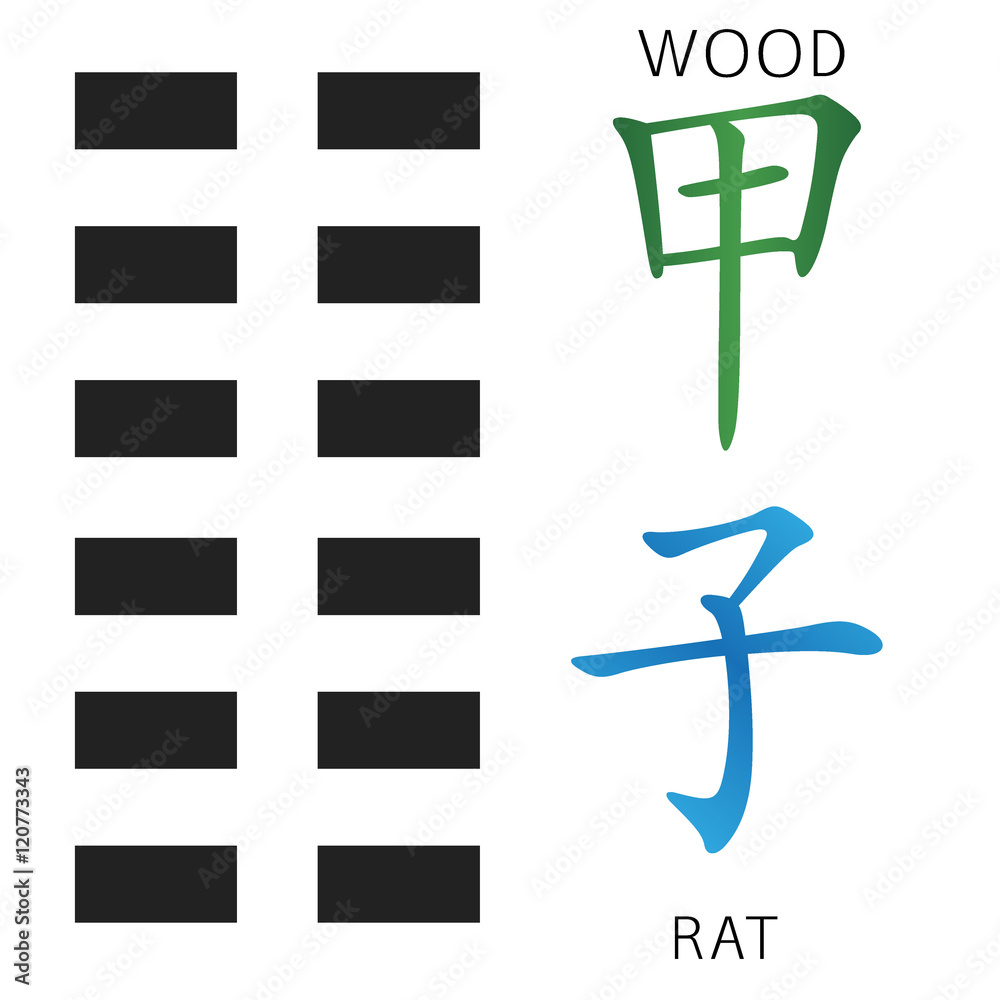 Symbol of i ching hexagram from chinese hieroglyphs. Stock Vector ...