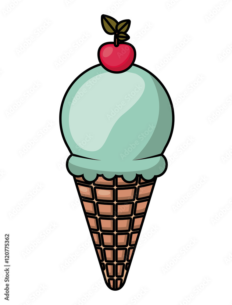 Ice cream cartoon icon. Food menu and dessert theme. Isolated design ...
