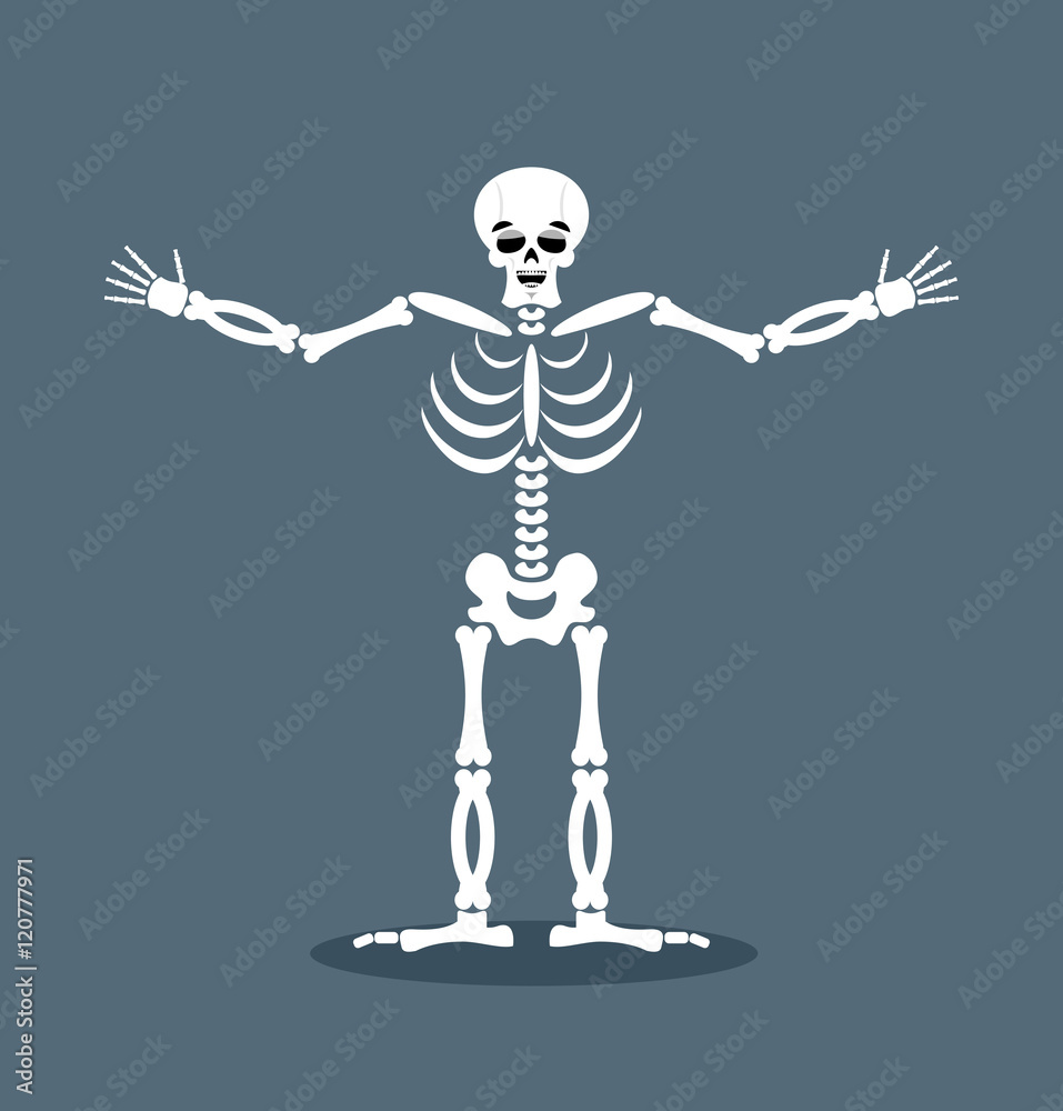 Happyl skeleton stretched out his arms in an embrace. Good-natur Stock ...