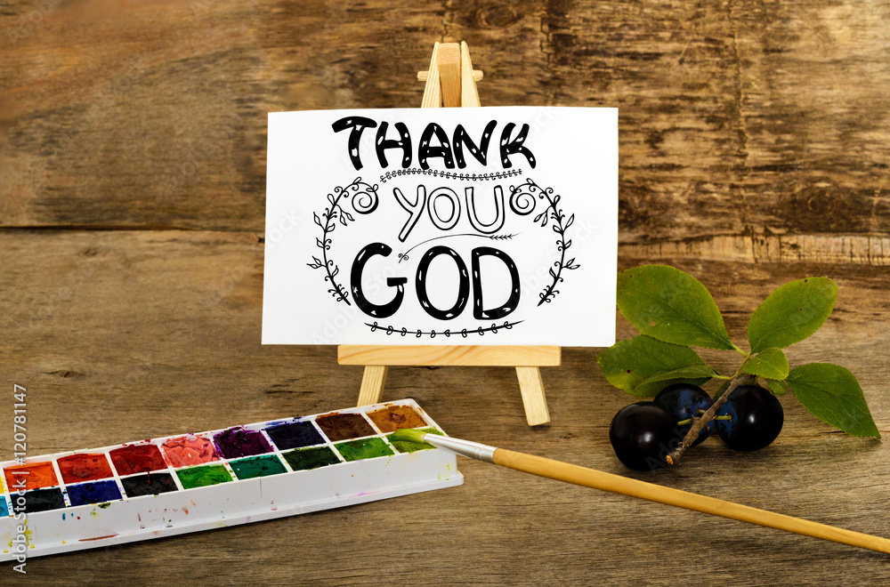 Thank you, God. Inspirational and motivational quote. Brush calligraphy ...