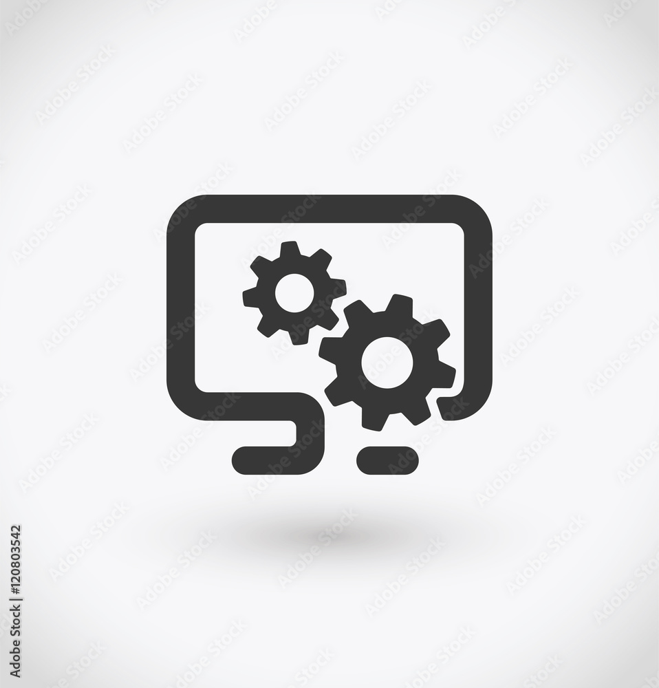 Simple PC upgrade icon on white background. Simple PC upgrade vector ...