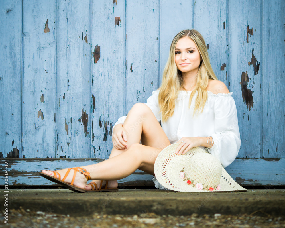 High school senior poses for portraits Stock Photo | Adobe Stock