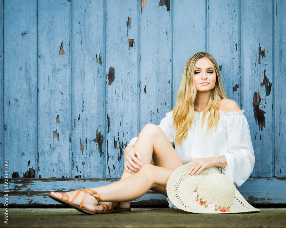 High school senior poses for portraits Stock Photo | Adobe Stock