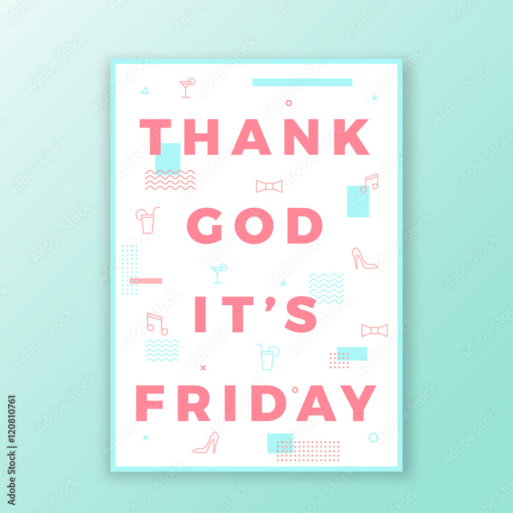 Thank God its Friday Swiss Style Minimal Poster or Flyer. Modern ...