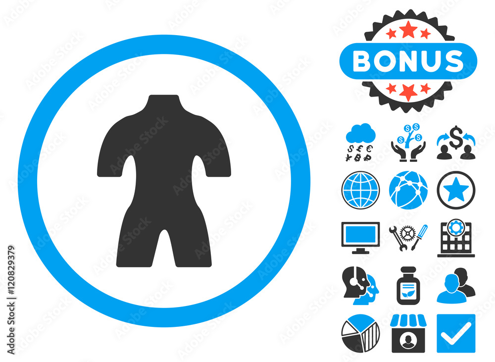 Body icon with bonus images. Vector illustration style is flat iconic ...