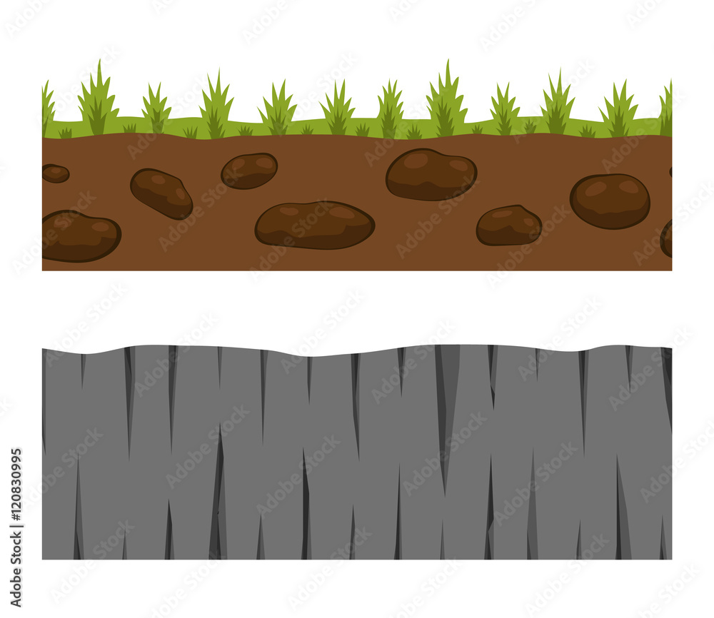 Illustration of cross section ground slice isolated on white background ...