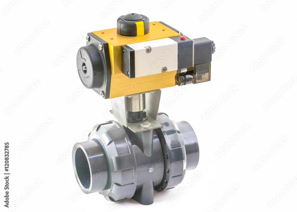 Pneumatic valve isolated on white background,automatic valve,upvc valve ...