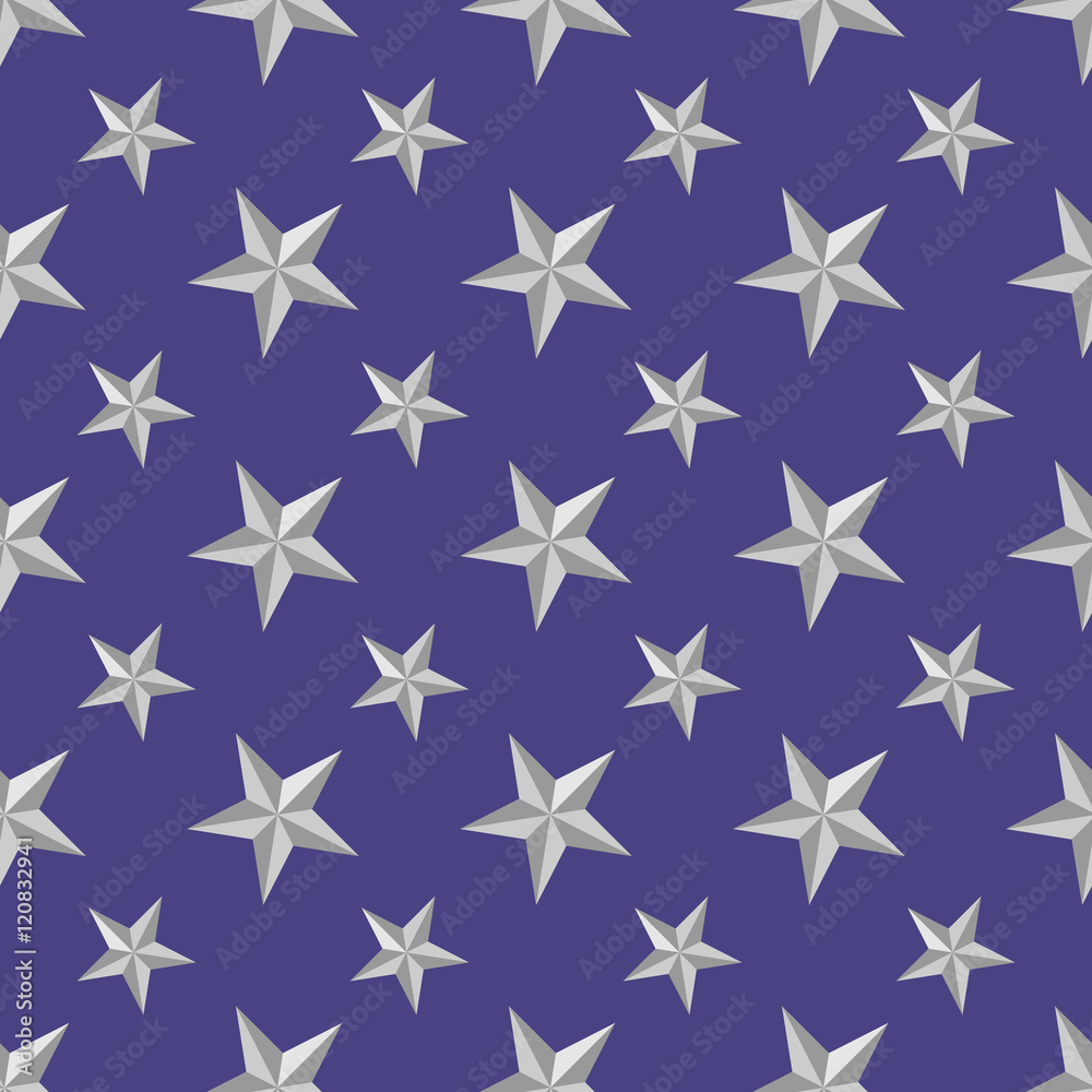 Silver stars pattern on the blue background. Vector Illustration.Modern ...