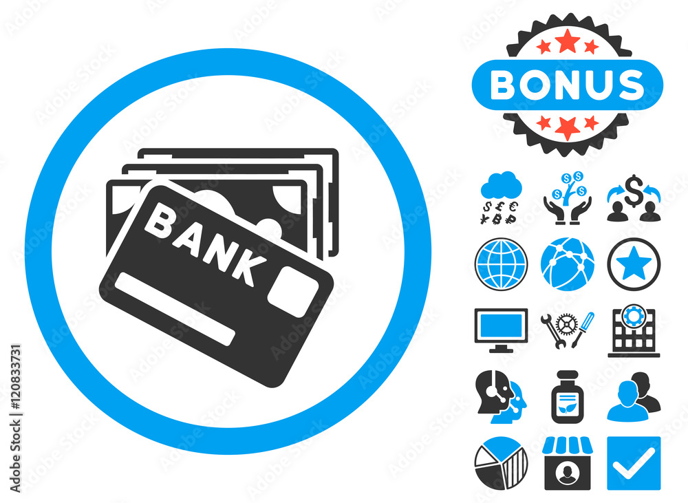 Credit Money icon with bonus design elements. Vector illustration style ...
