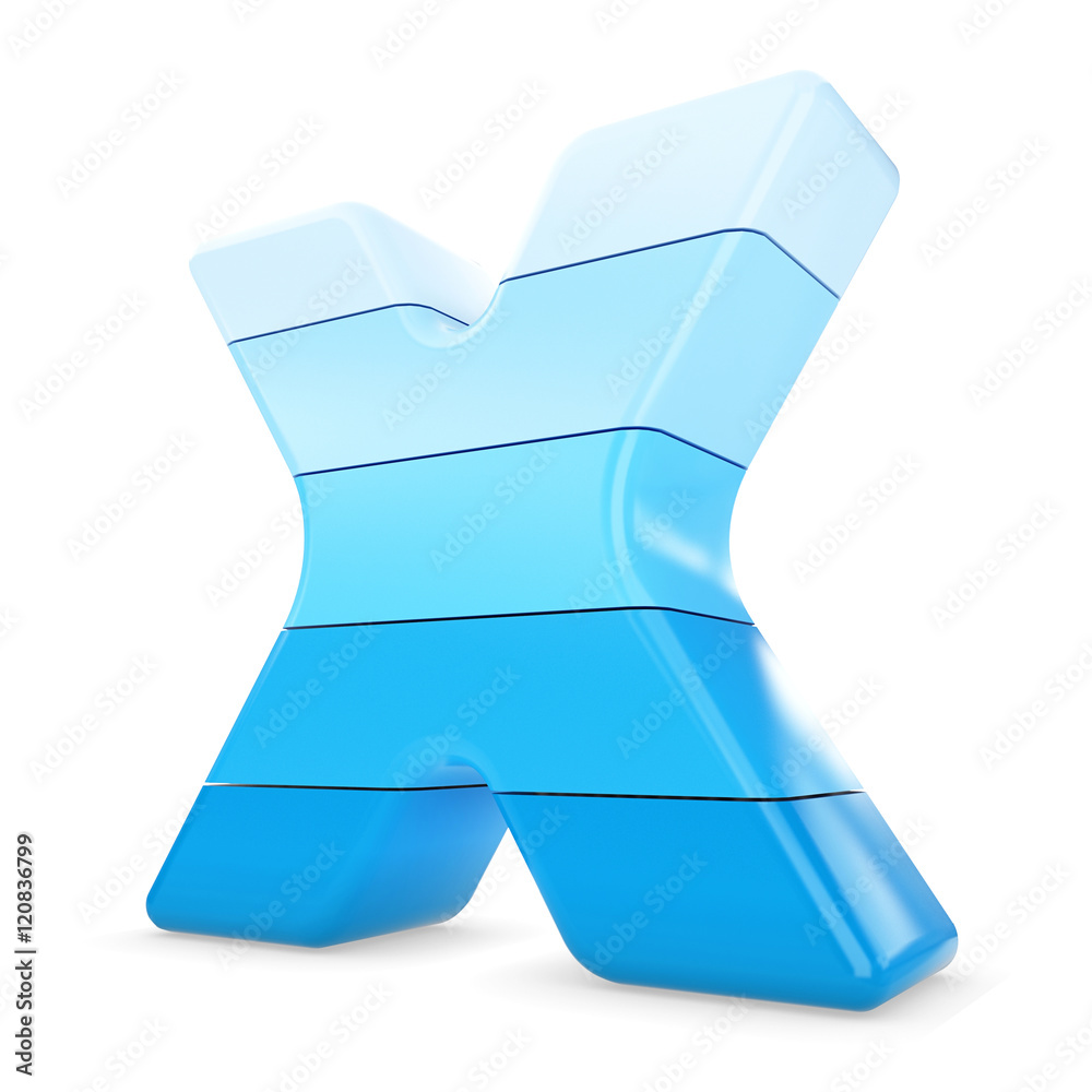 3d blue letter X isolated white background. Stock Illustration | Adobe ...