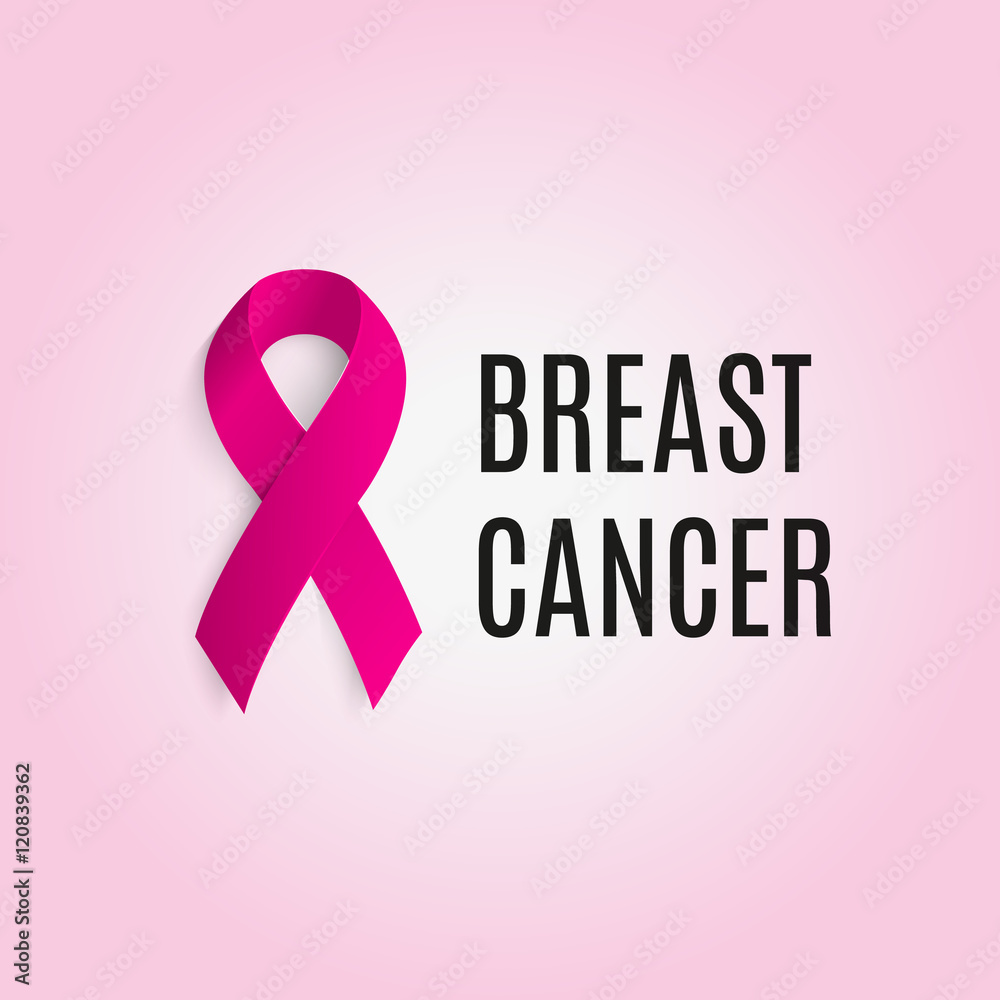 Isolated crimson color ribbon on the pink background logo. Against ...