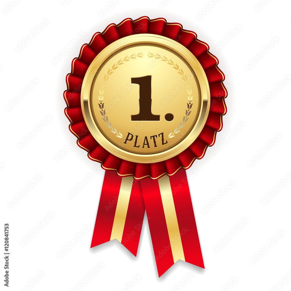 Goldene Medallie für den 1. Platz Stock-Vektorgrafik | Adobe Stock