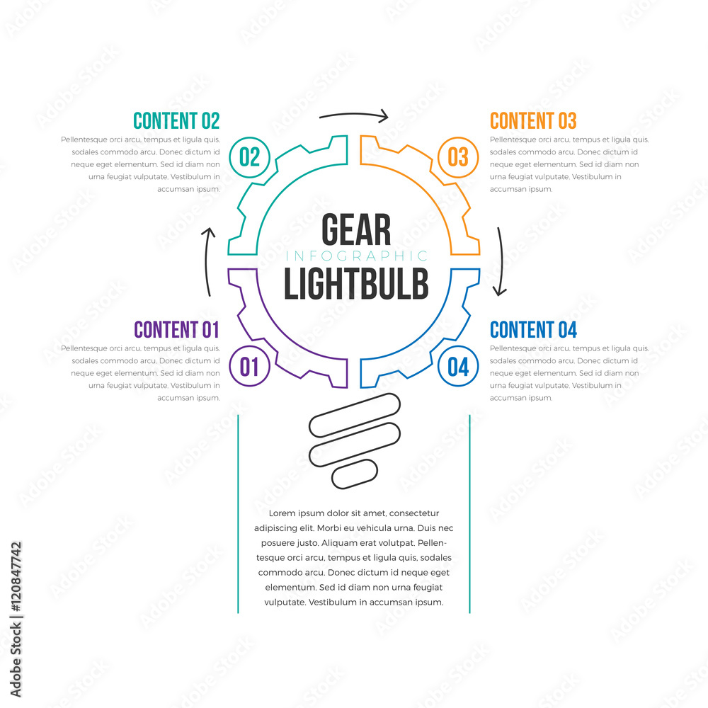 Gear Lightbulb Infographic Stock Vector | Adobe Stock