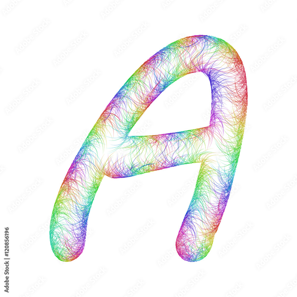 Rainbow sketch font design - letter A Stock Vector | Adobe Stock