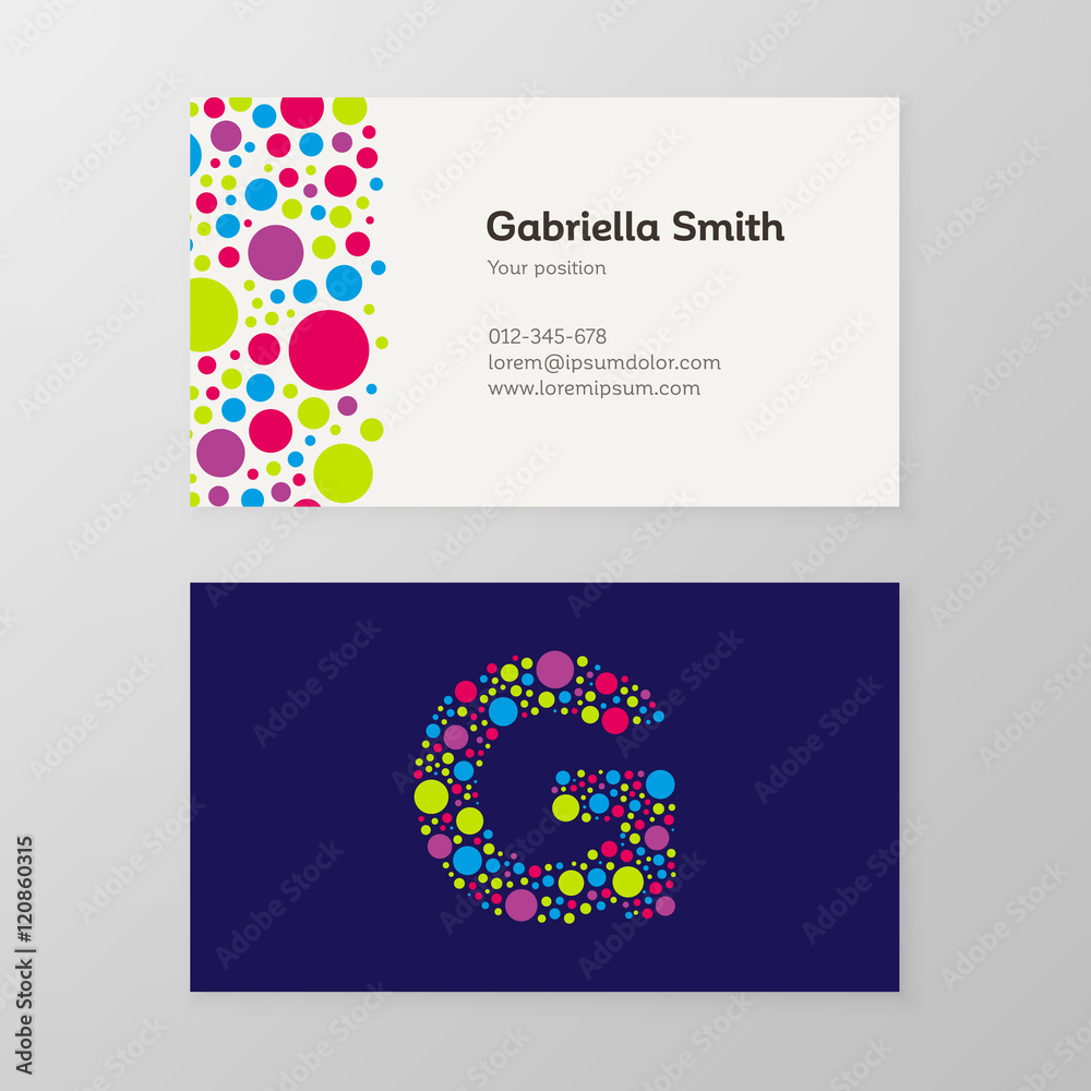 Modern letter G circle Business card template Stock Vector | Adobe Stock
