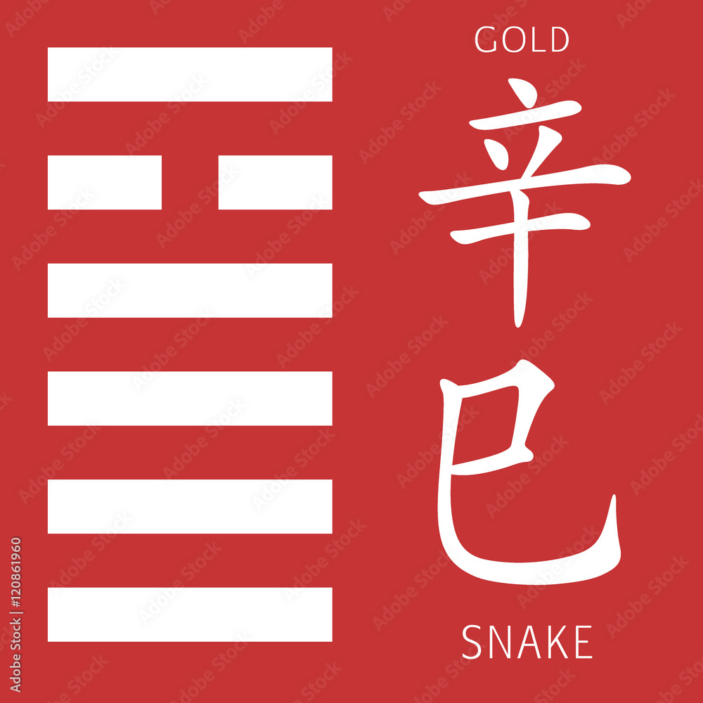 Symbol of i ching hexagram from chinese hieroglyphs. Translation of 12 ...