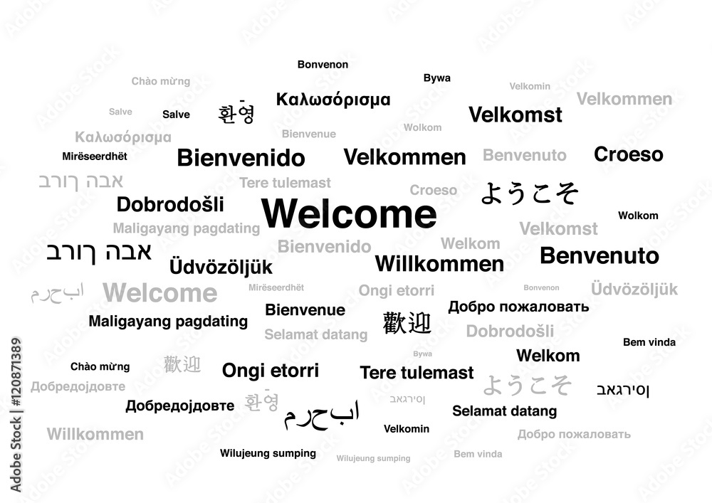 Welcome phrase in different languages of the world Stock Vector | Adobe ...