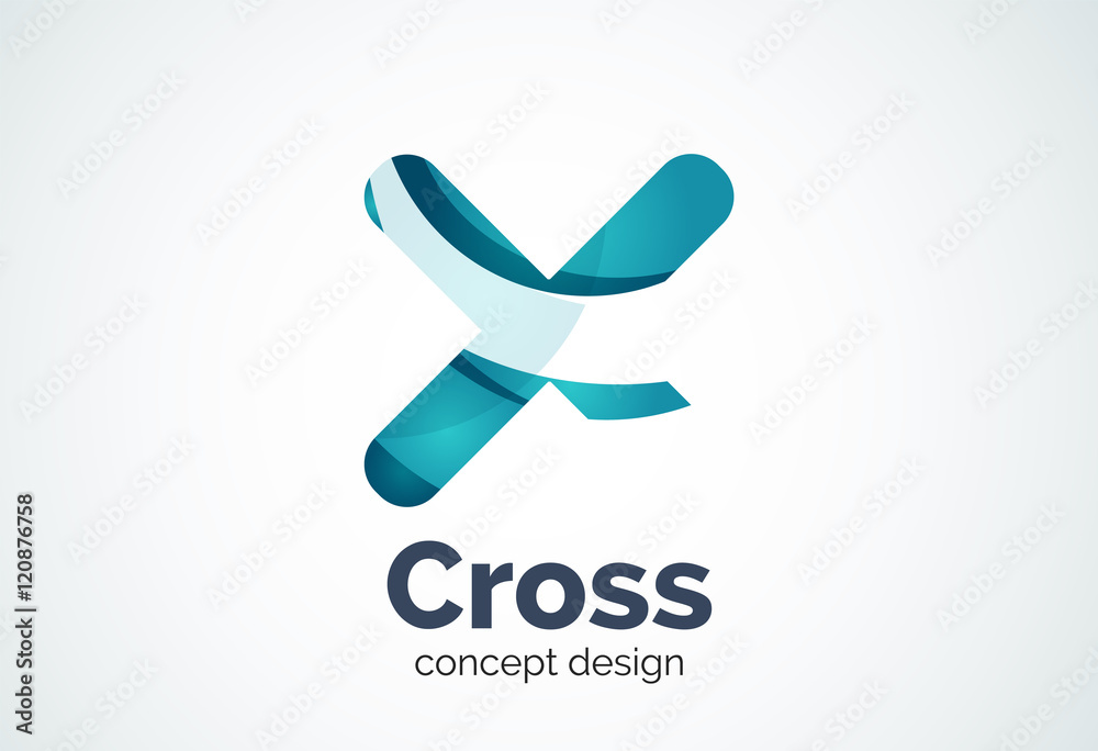 X cross logo template, rotated plus, medical or letter concept Stock ...