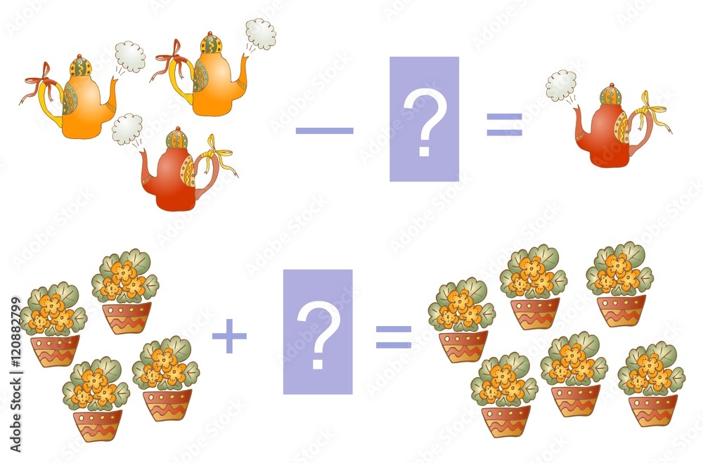 Educational game for children. Cartoon illustration of mathematical ...