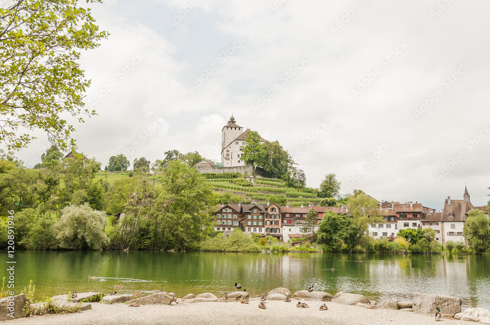 Werdenberg, Buchs, Altstadt, historische Häuser, Schloss, Stadt, Sommer ...