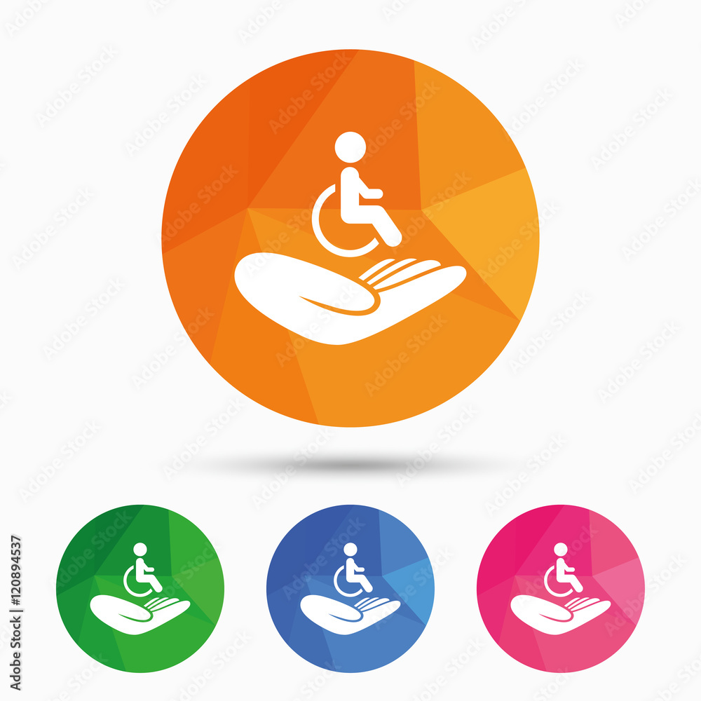 Disabled human insurance sign. Wheelchair man. Stock Vector | Adobe Stock