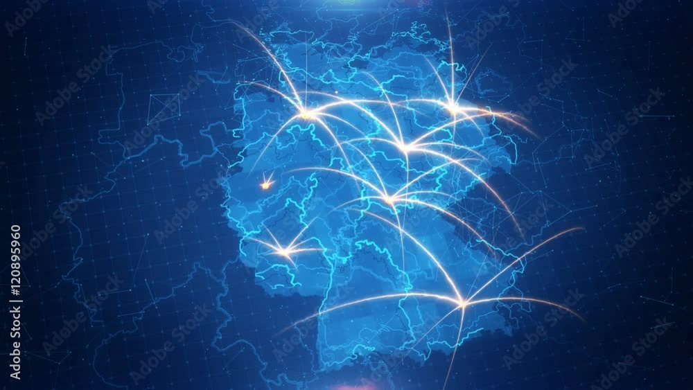 Map of the Germany with the animated background. 素材庫影片 | Adobe Stock