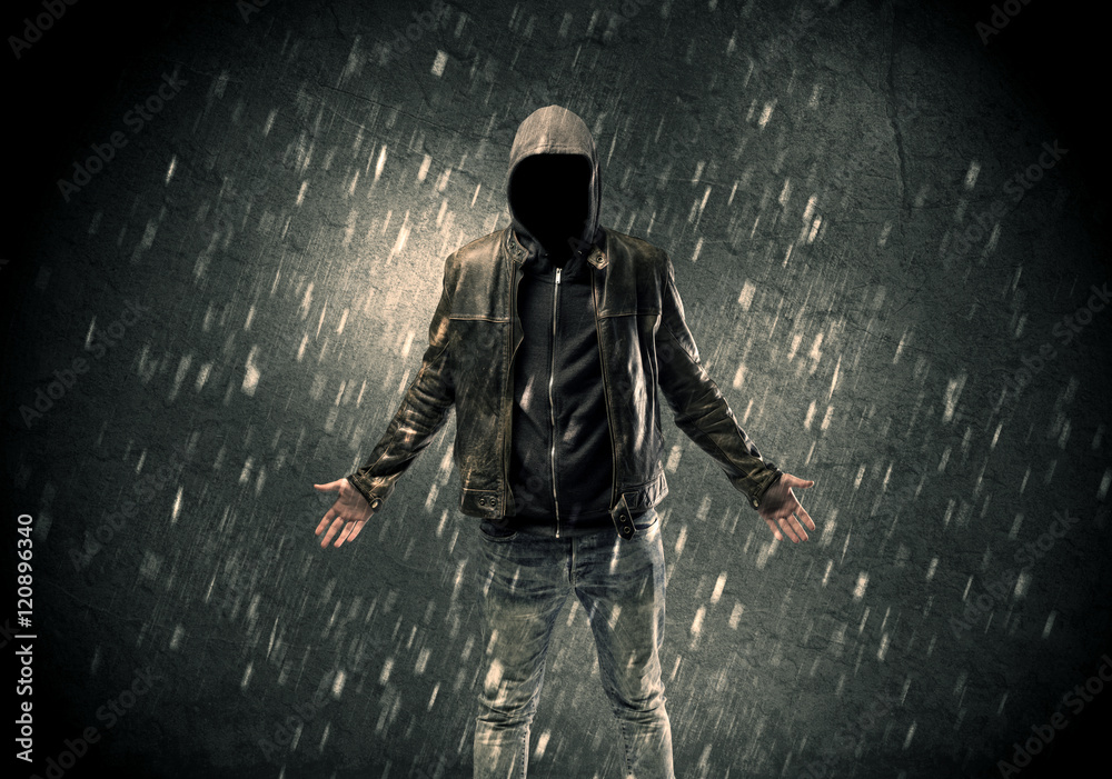 Unknown suspect standing in the dark Stock Photo | Adobe Stock
