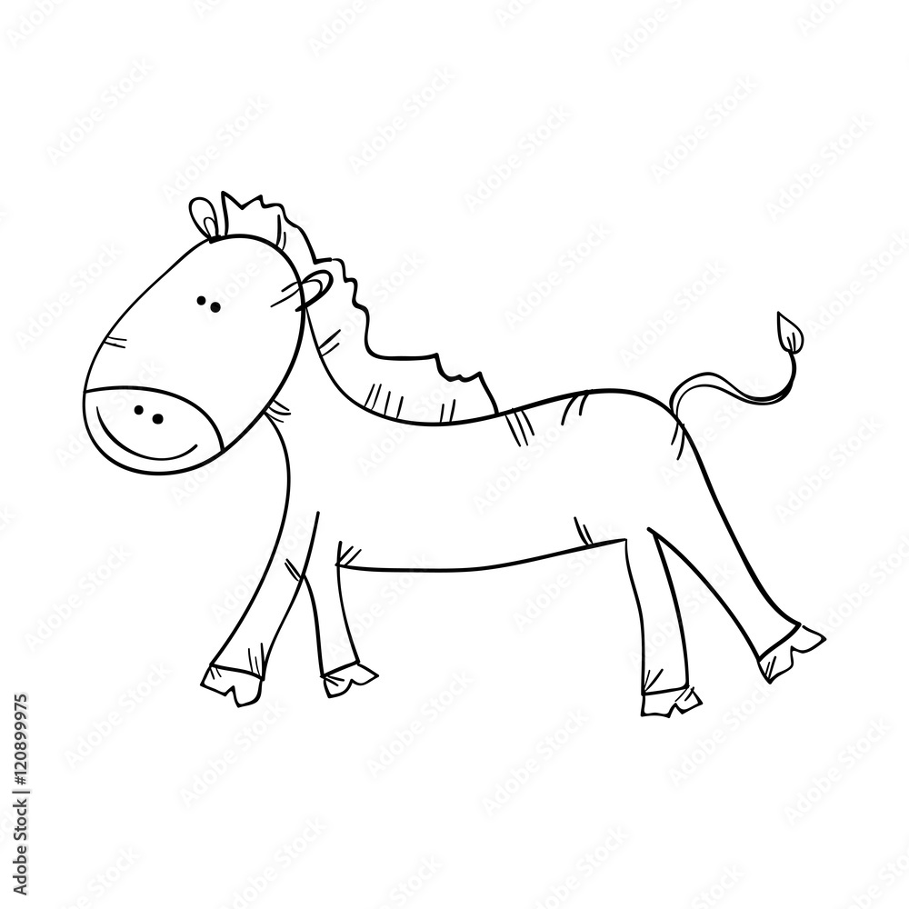 horse animal. side view. drawn design vector illustration Stock Vector ...